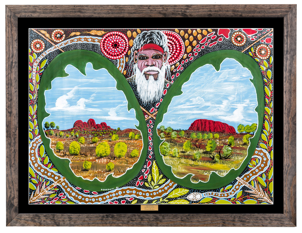 Bulurru Aboriginal Art Canvas Print Unstretched - Dreamtime Uluru & Ol ...
