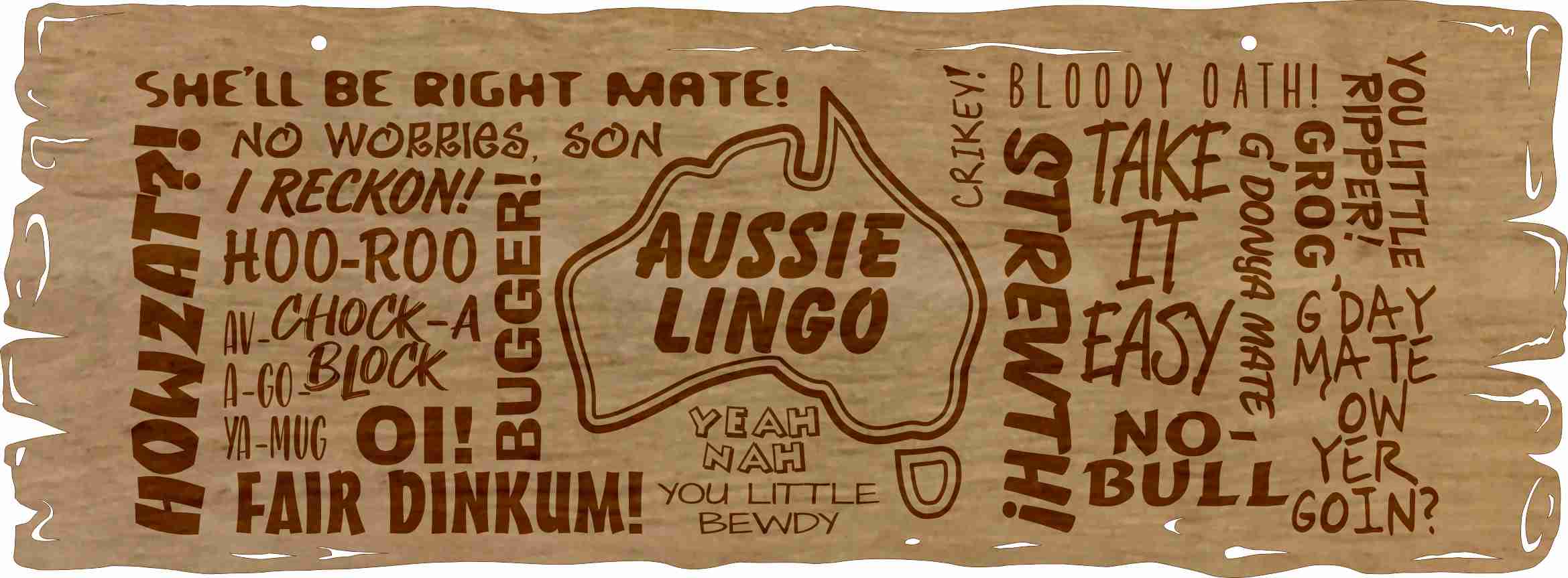 Aussie Lingo Wooden Sign – Fair Dinkum Gifts