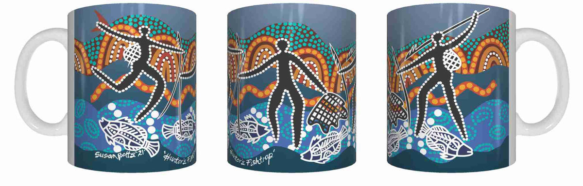 Hunter Fish Traps - Aboriginal Design Ceramic Mug in Gift Box – Fair ...
