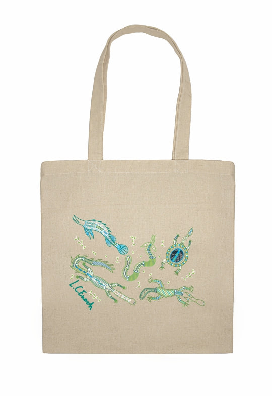 Shopping Tote Bag - Freshwater Totems By Louis Enoch – Fair Dinkum Gifts