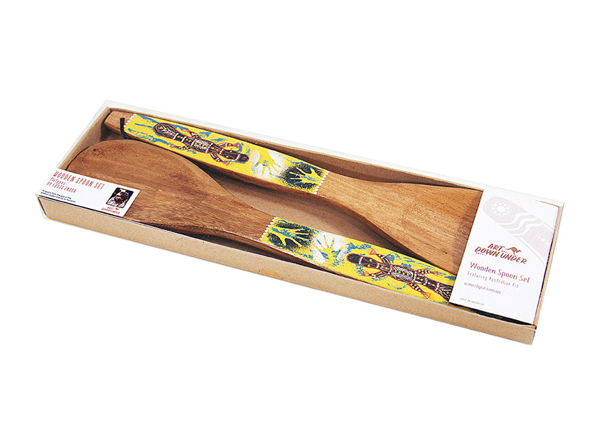 Aboriginal Art Spoon Set - Platypus By Louis Enoch – Fair Dinkum Gifts
