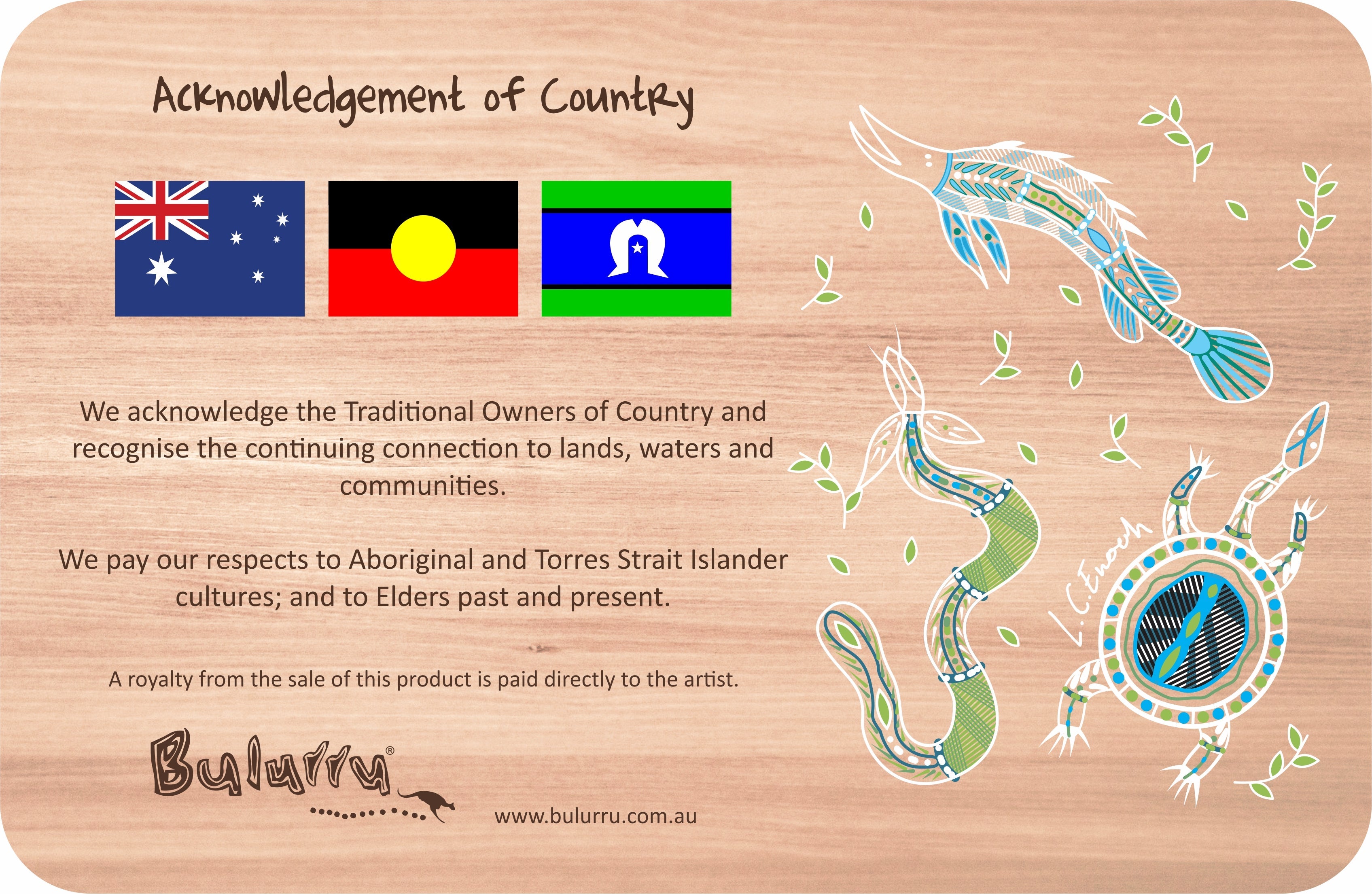 Acknowledgement of Country - 287mm x 187mm – Fair Dinkum Gifts
